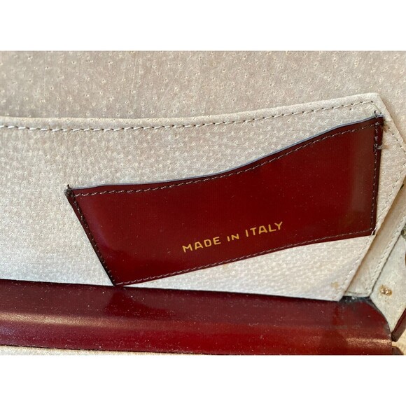 M Made In Italy | Bags | Leather Briefcase Traditional Hard Sided Made ...